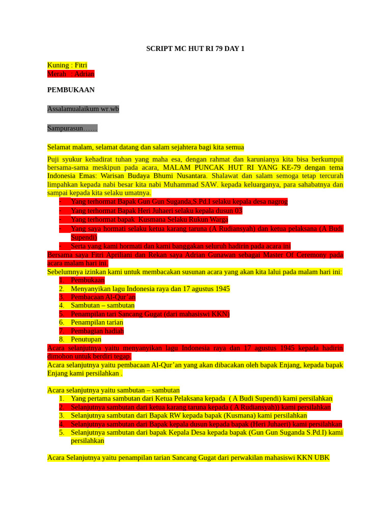 SCRIPT_MC_HUT_RI_FIKS | PDF