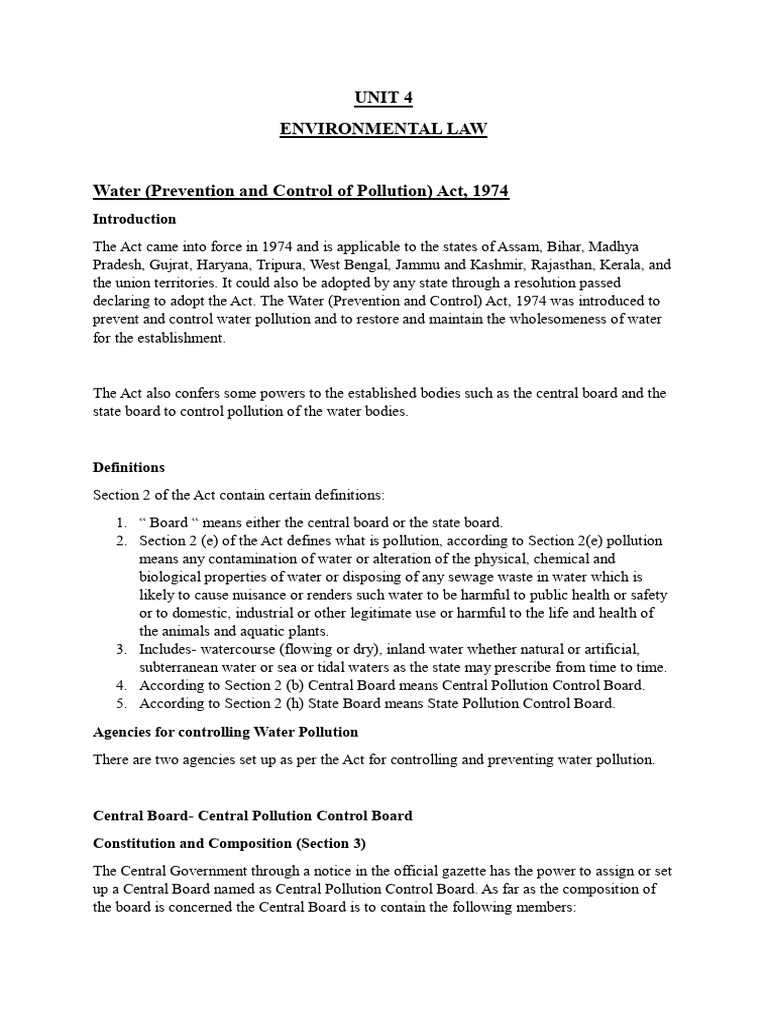 Unit 4 Env. Laws | PDF