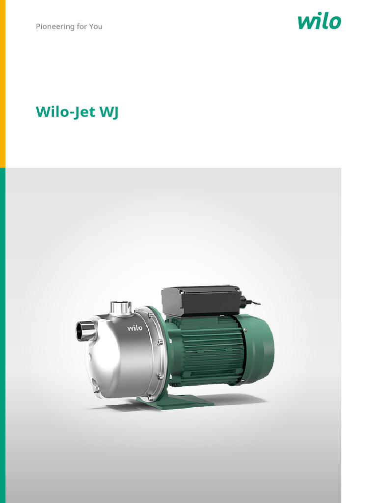 Wilo-Datasheet Au en Wilo-Jet-Wj | PDF | Pump | Energy Technology