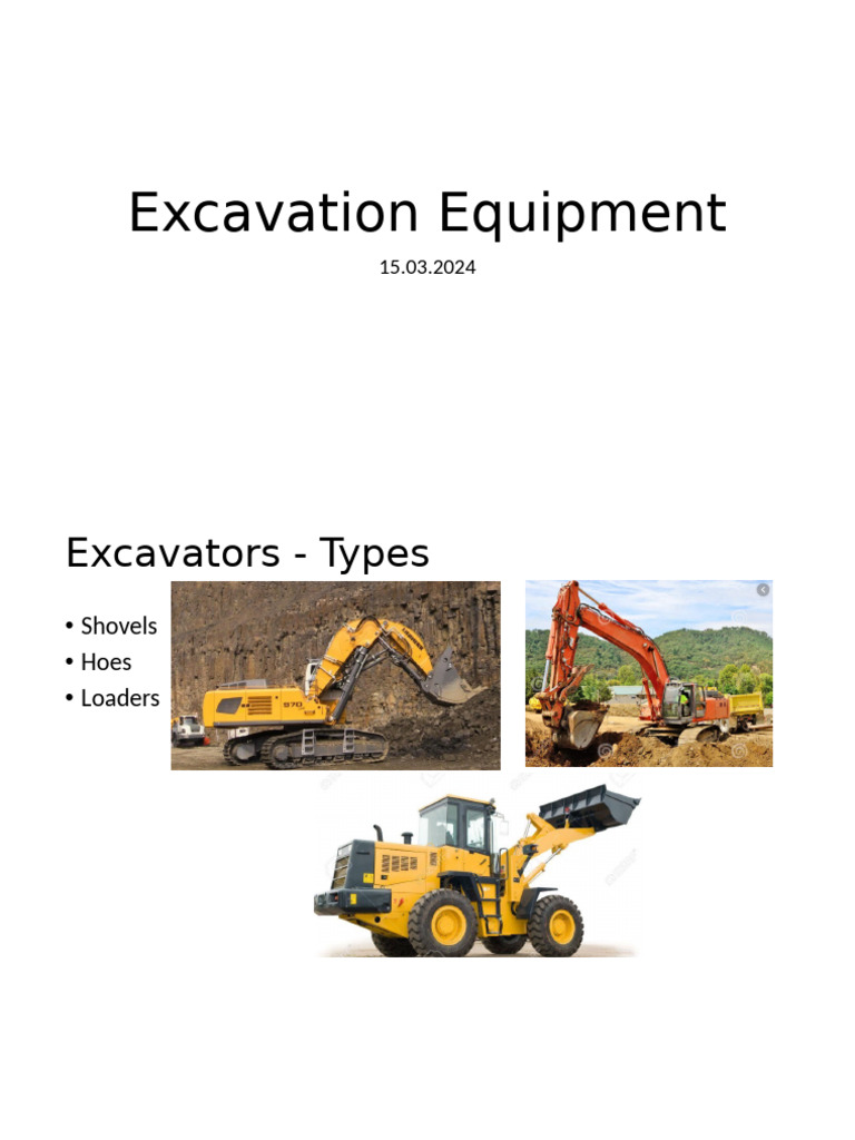 Excavation Equipment | PDF