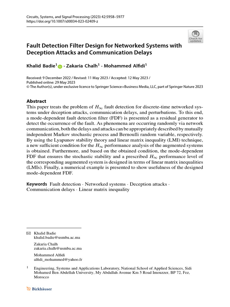 Deception Attack-Springer-2023 | PDF