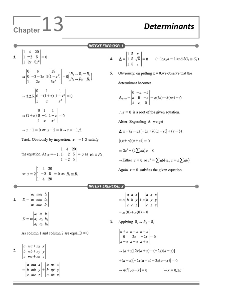 Determinants Solution | PDF