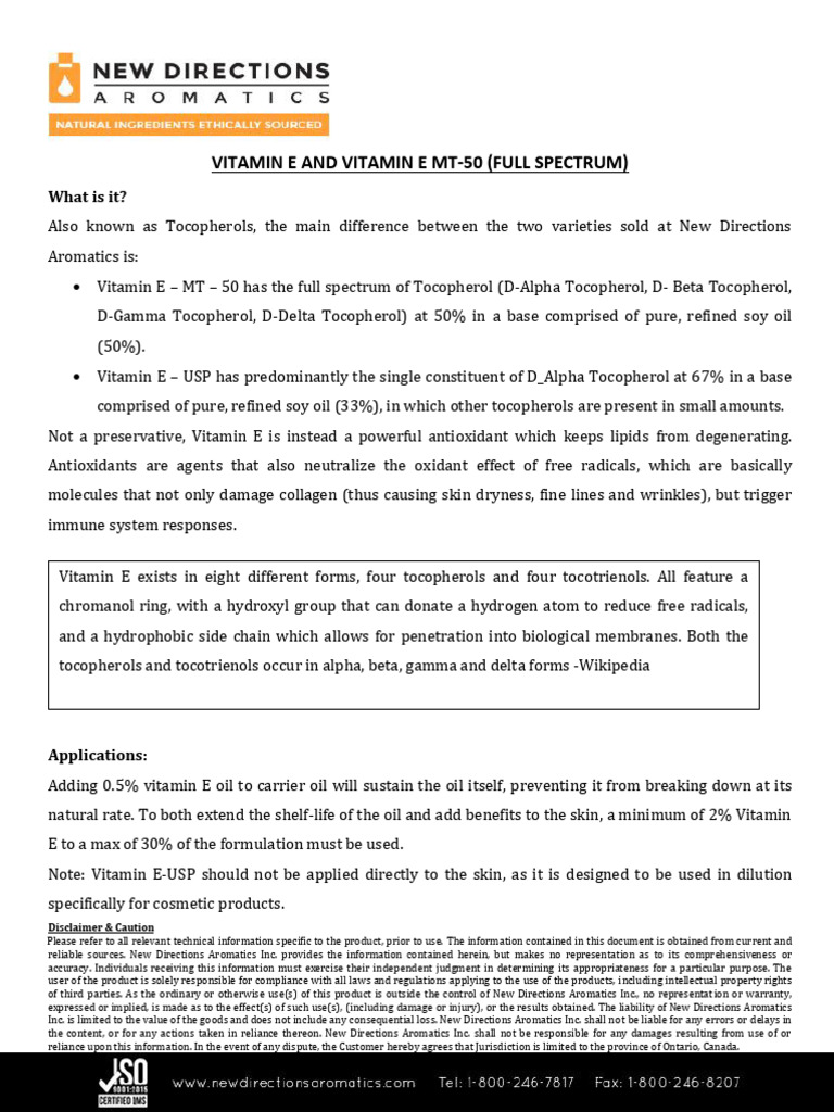 Vite MoreInfo - VitaminEMT50ECOCERT | PDF