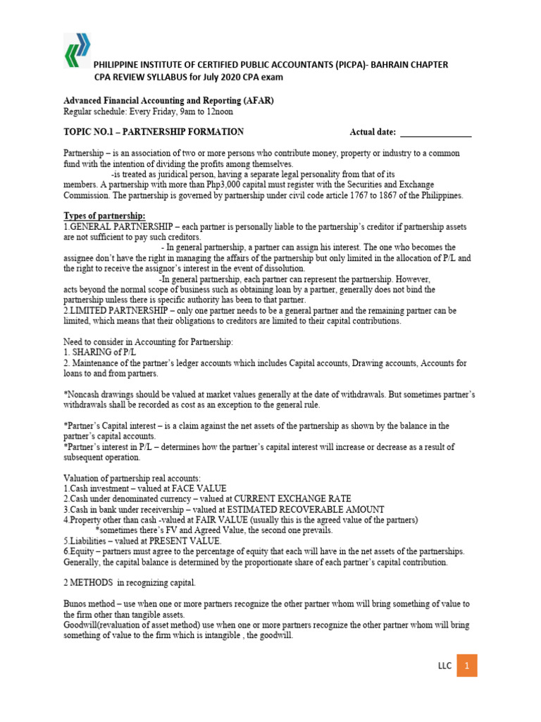 Partnership Formation Afar | PDF