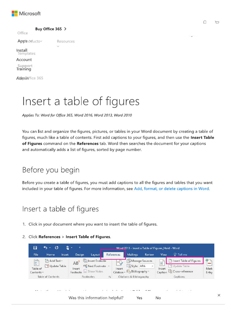 WORD-Insert A Table of Figures | PDF