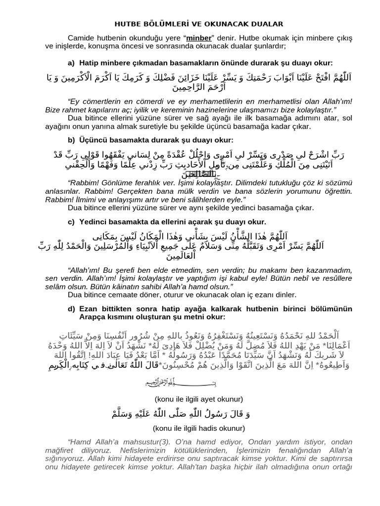 Hutbe Duaları | PDF