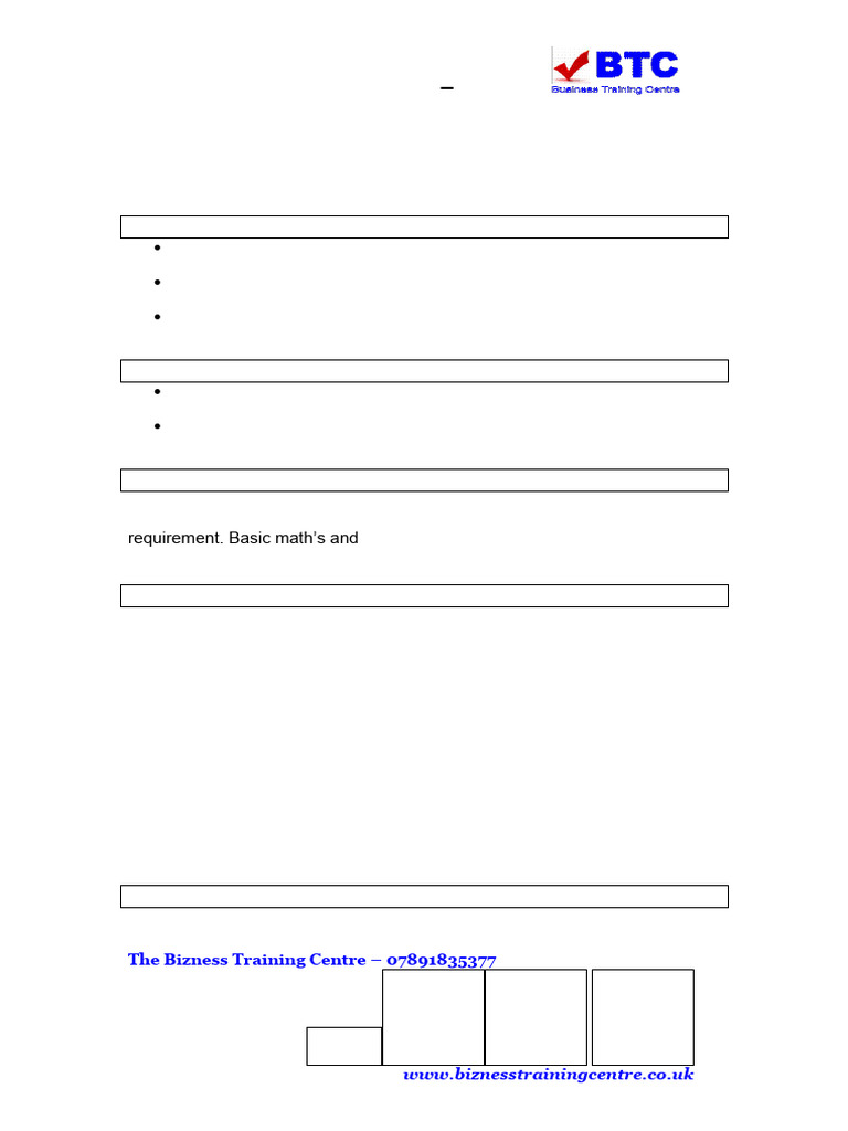 Advanced Bookkeeping Level 3 Course Outline | PDF