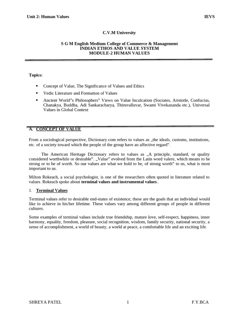 Module-2 Human Values | PDF