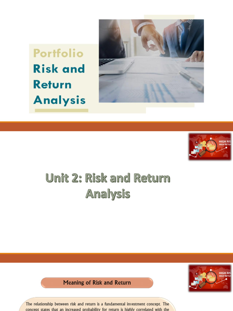 Unit 2 - Risk and Return Analysis | PDF