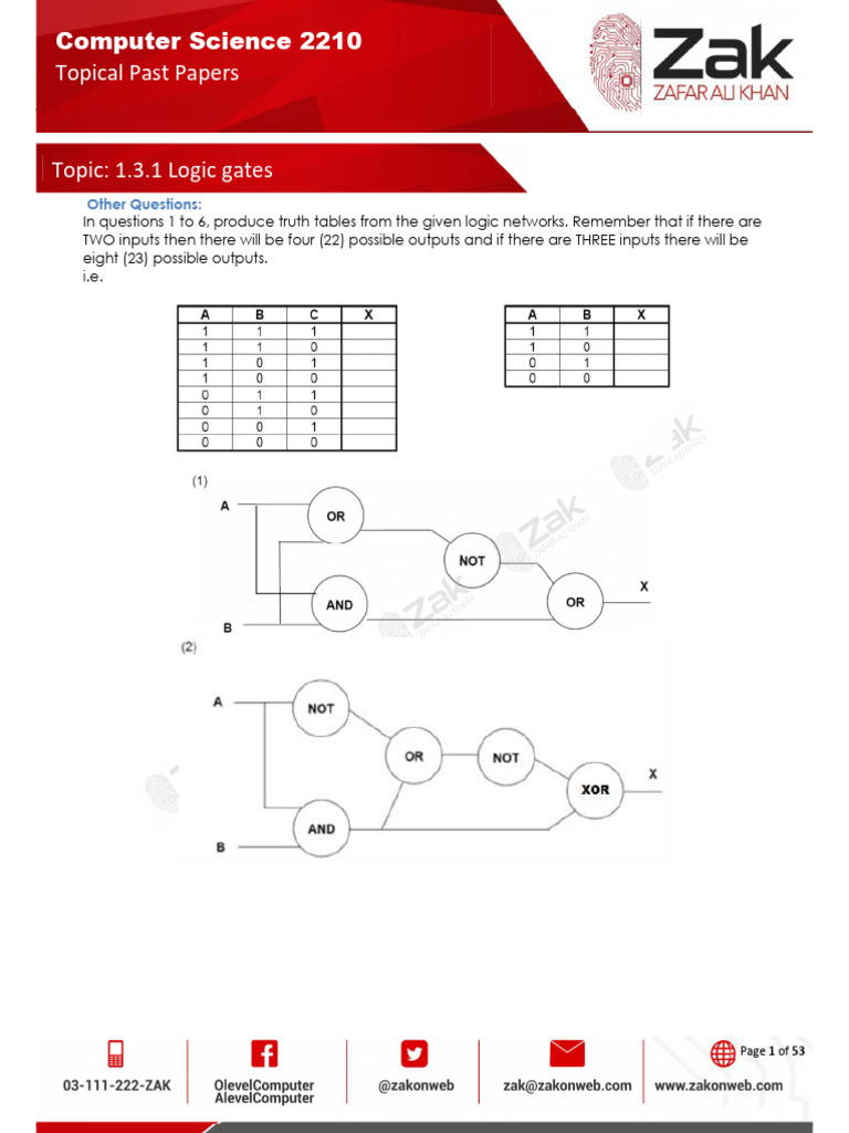 Logic Gates Practice | PDF