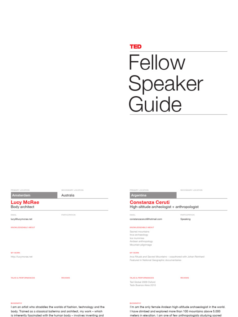 TEDFellows Speakerguide | PDF