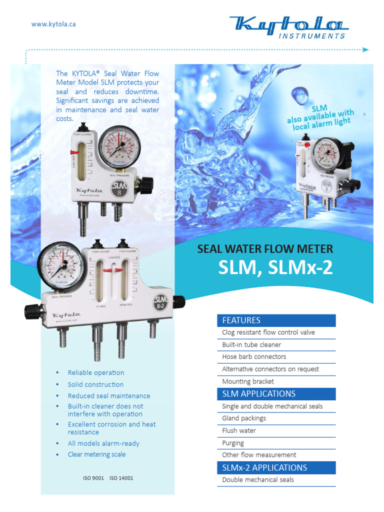 Seal Water Flowmeter Data Sheet Models LM Na | PDF