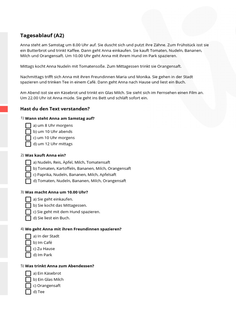 Tagesablauf | PDF