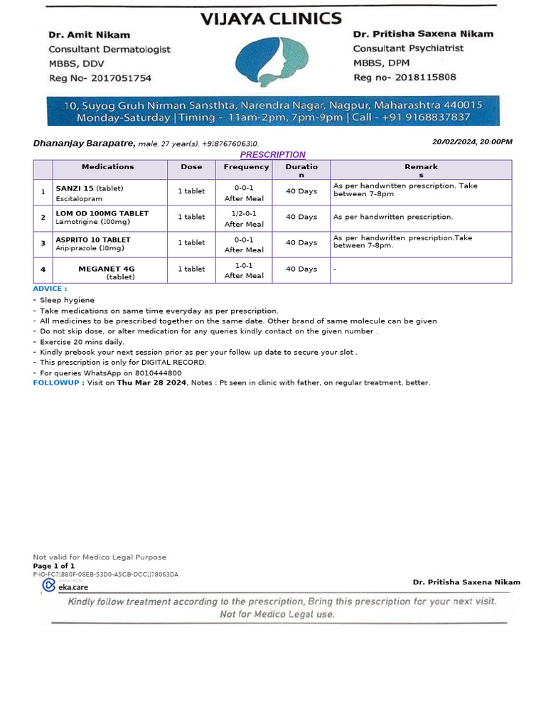 Dhananjay Barapatre's Prescription | PDF