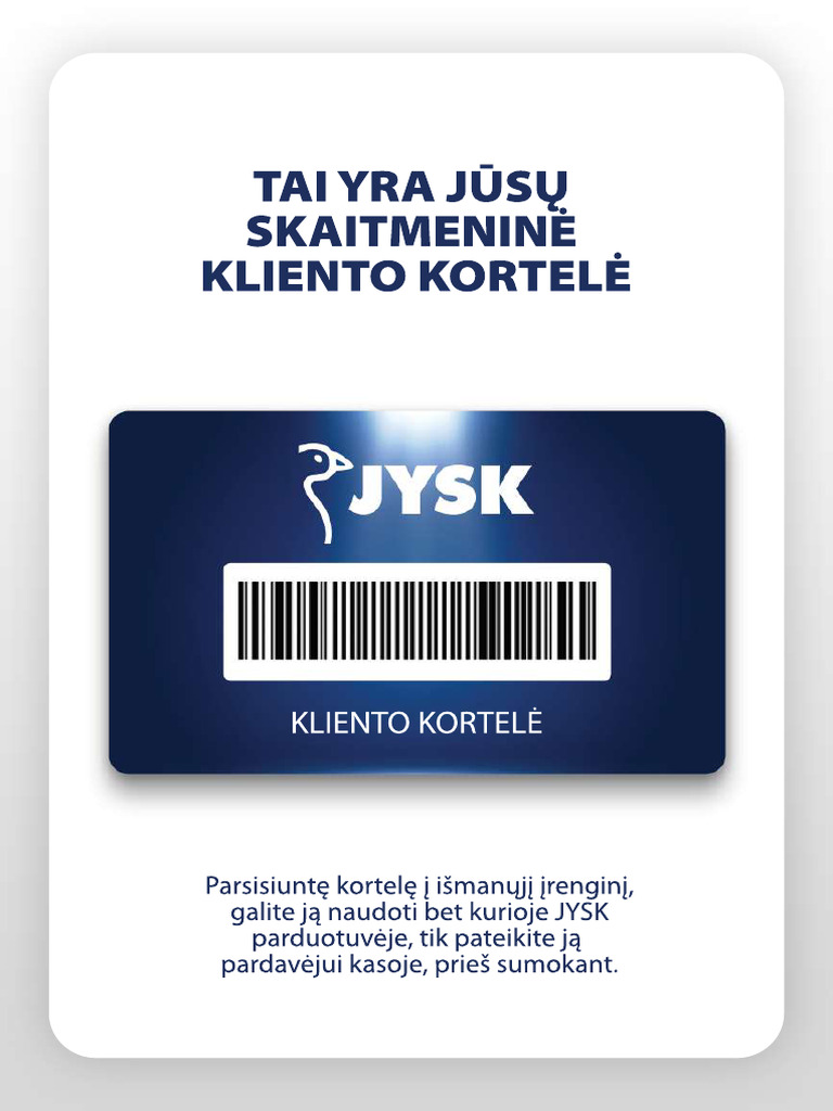 JYSK Kliento Kortelė | PDF