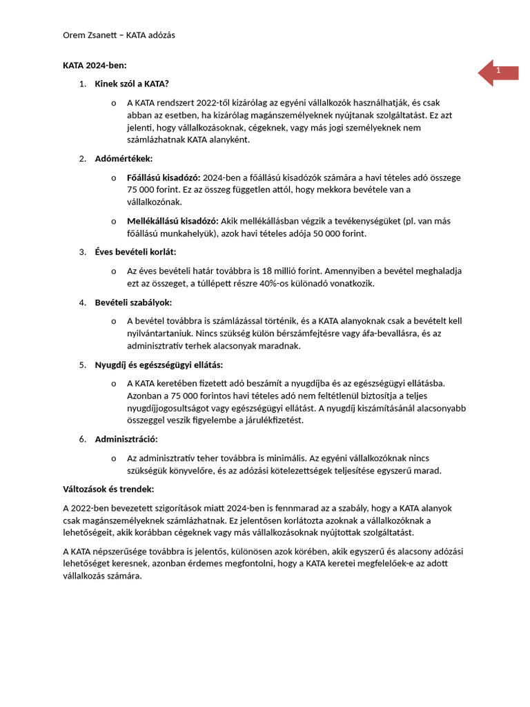 Orem Zsanett - KATA | PDF