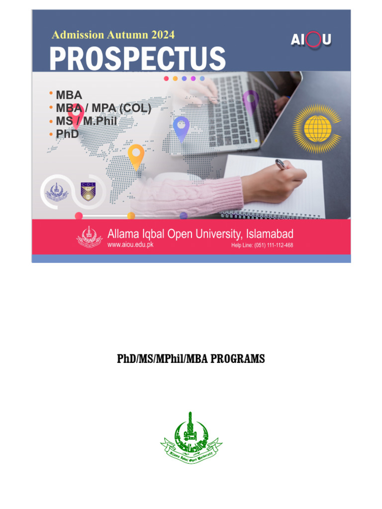 MBA-MS MPil PHD Prospectus Aut-2024 | PDF