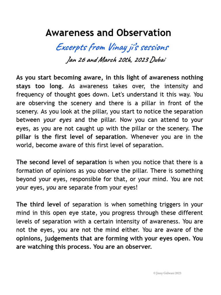 Awareness and Observation Refresher | PDF