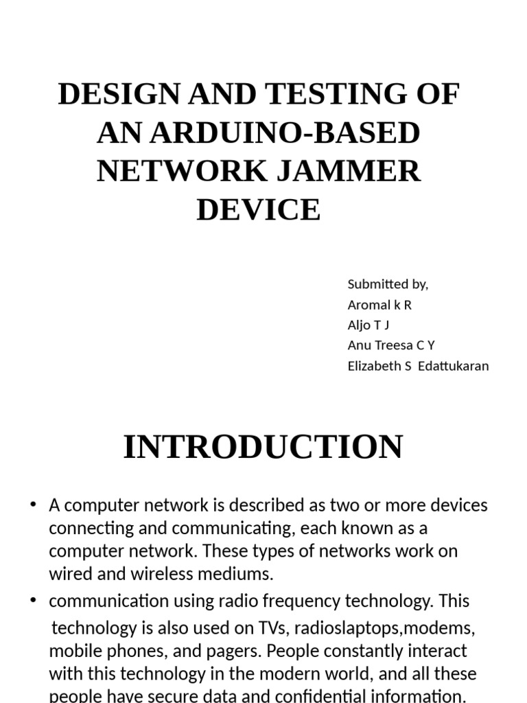 Design and Testing of An Arduino-Based Network Jammer | PDF