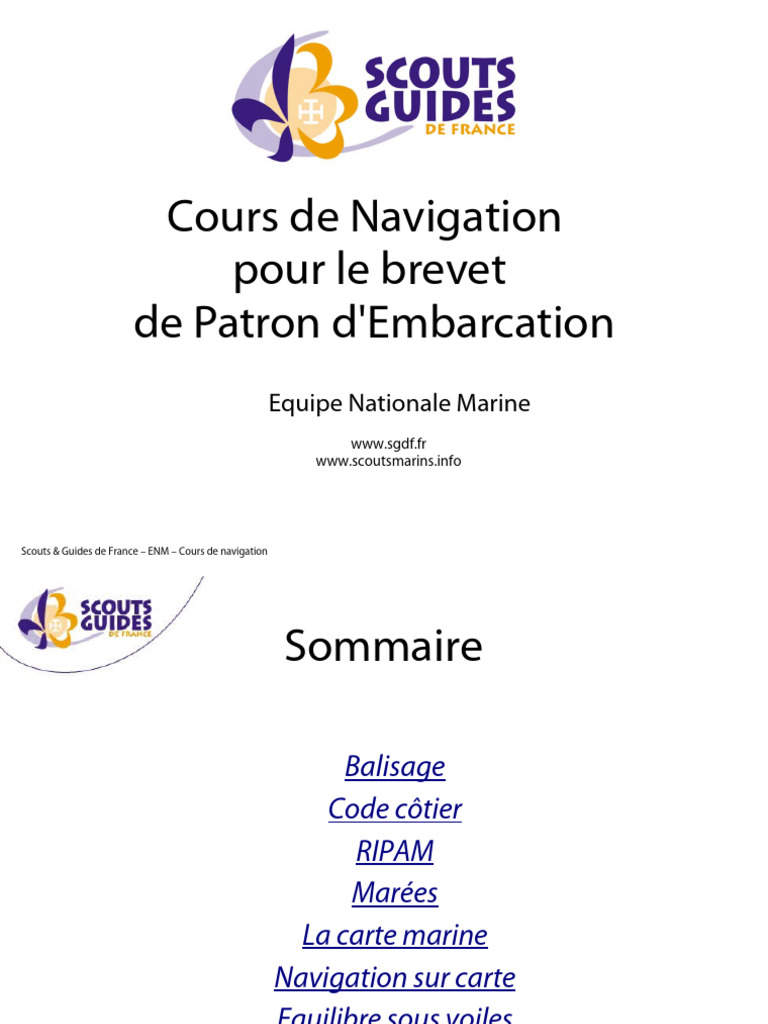 Cours Navigation Pour Brevet Patron Embarcation | PDF