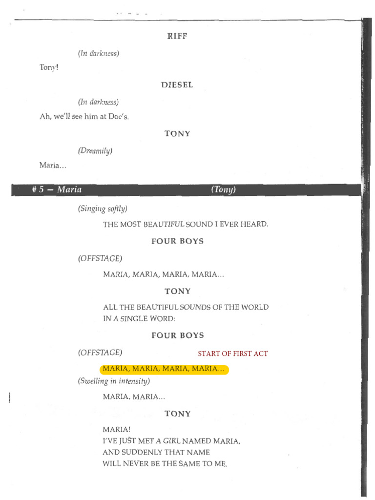 The West Side Story (1961) Script | PDF