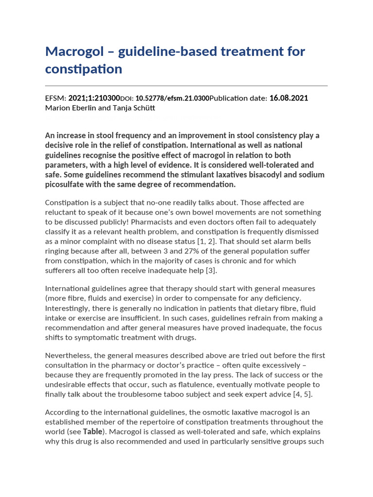 Osmotic Laxative Macrogol | PDF