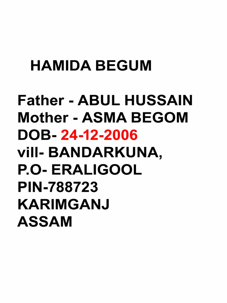 Hamida Begum | PDF