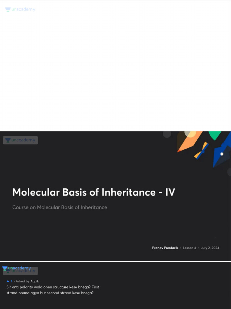 Molecular Basis of Inheritance - IV With Anno 1722753499258 | PDF