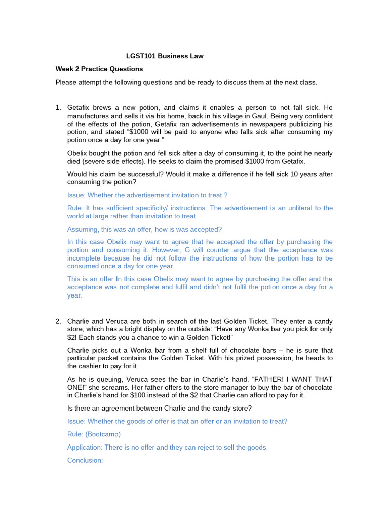 Week 02 Practice Questions | PDF