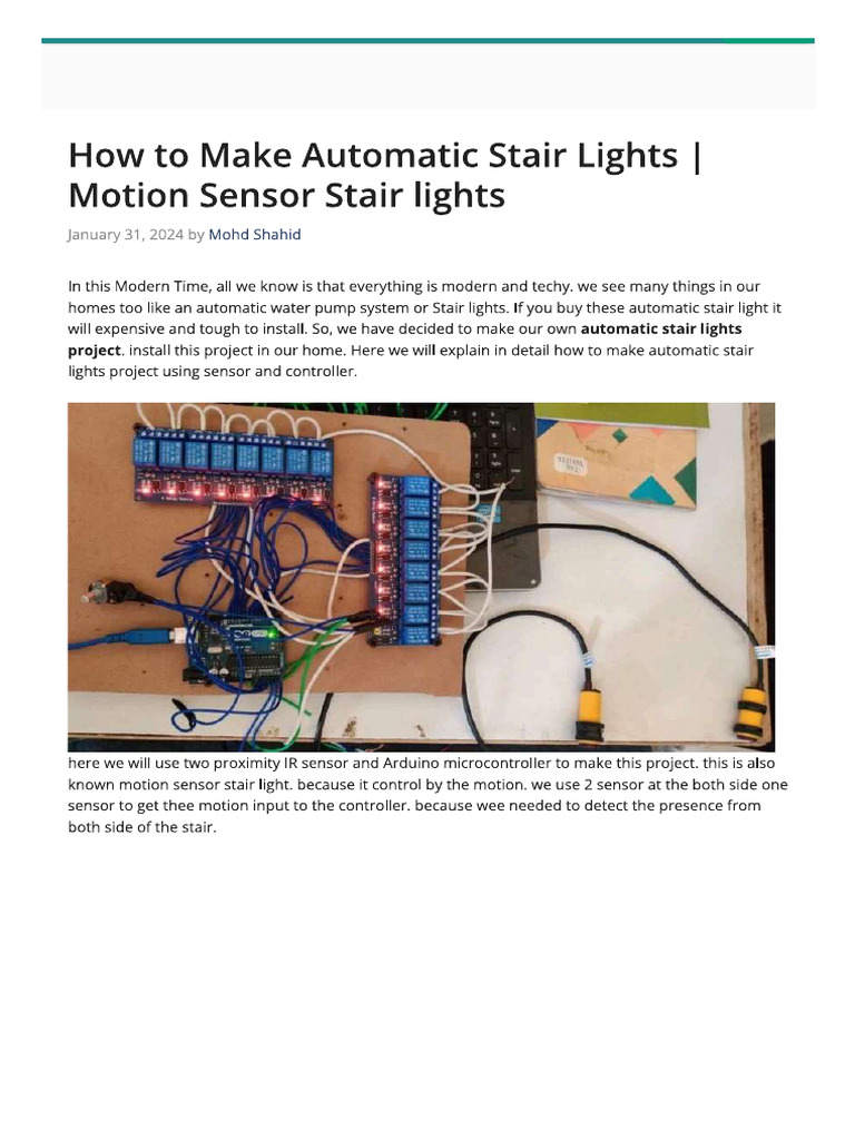 How to Make Automatic Stair Lights Motion Sensor Stair Lights | PDF