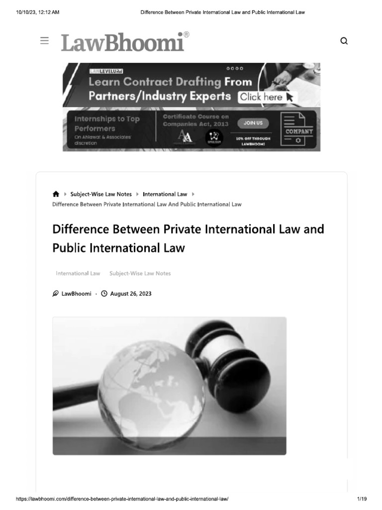 Private and Public International Law | PDF