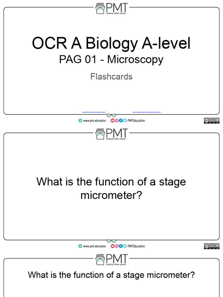 Flashcards - PAG 01 Microscopy - OCR (A) Biology A-Level | PDF