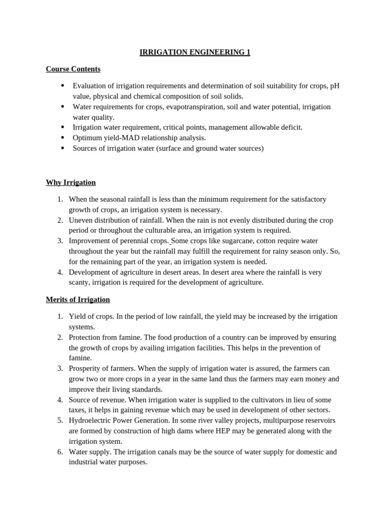 Irrigation Engineering | PDF
