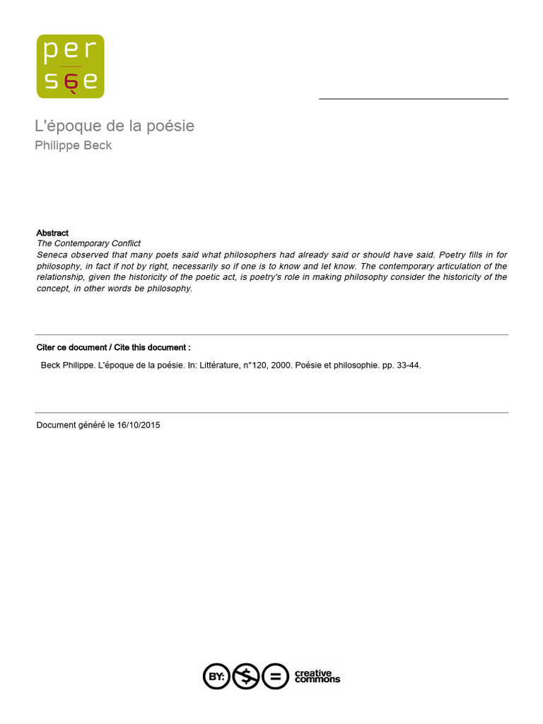 L'époque de La Poésie | PDF