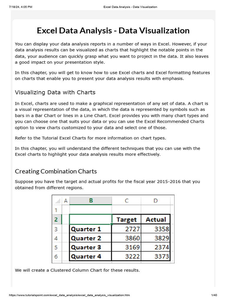 Excel Data Analysis - Data Visualization | PDF