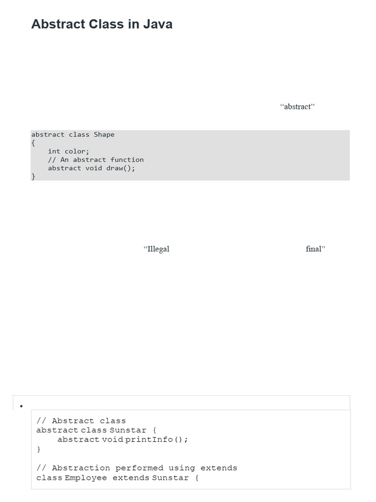 Abstract Class | PDF