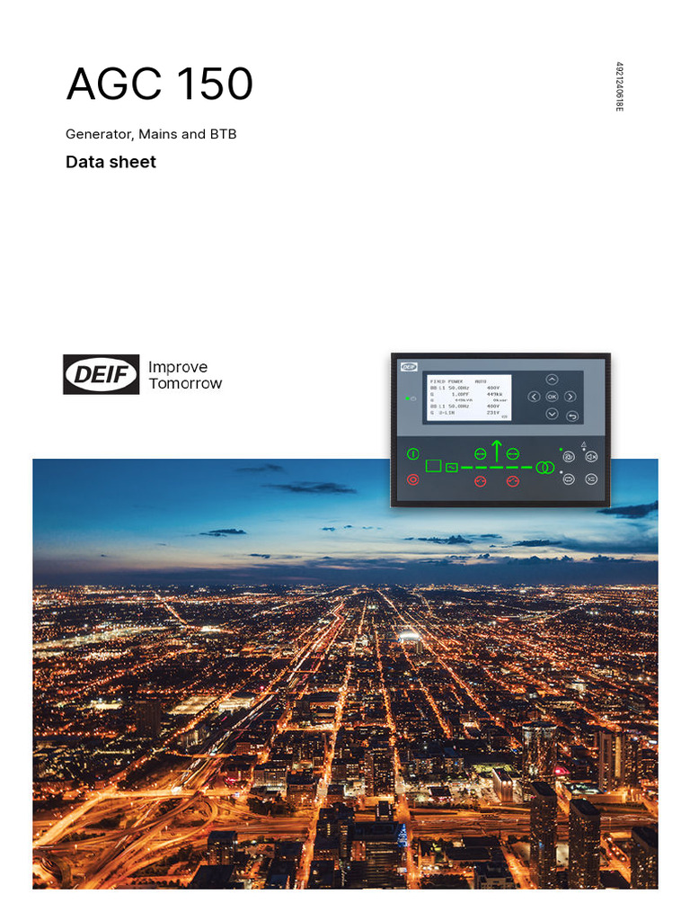 Agc 150 Generator Mains BTB Data Sheet 4921240618 Uk | PDF