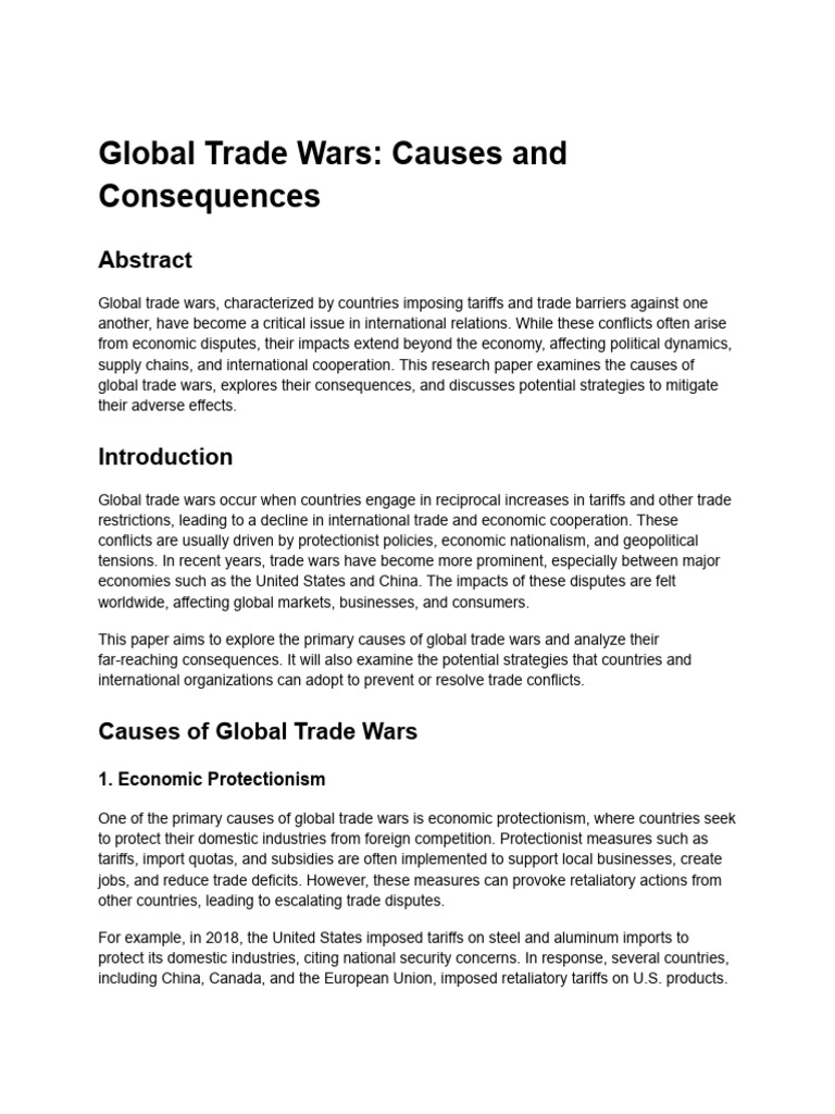 Global Trade Wars - Causes and Consequences | PDF Global Trade Wars - Causes and Consequences | PDF