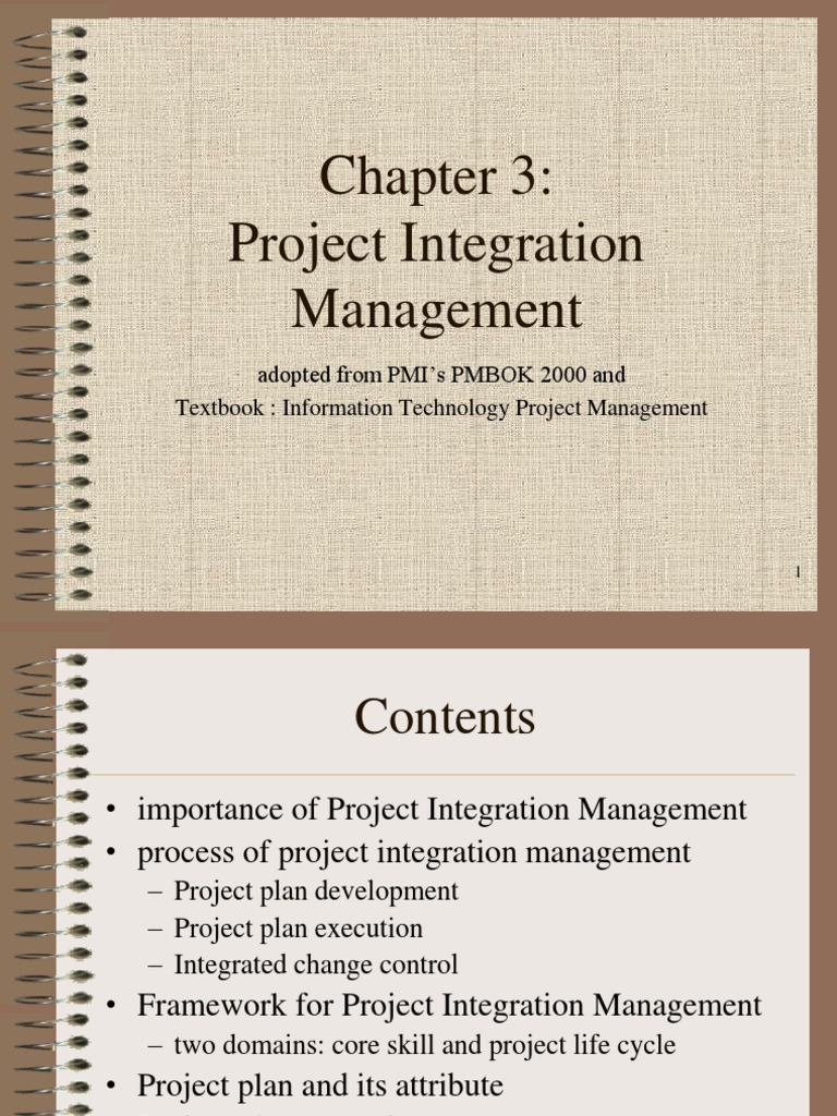 PMBOK Chapter 3 - Integration | PDF | Project Management | Risk Management