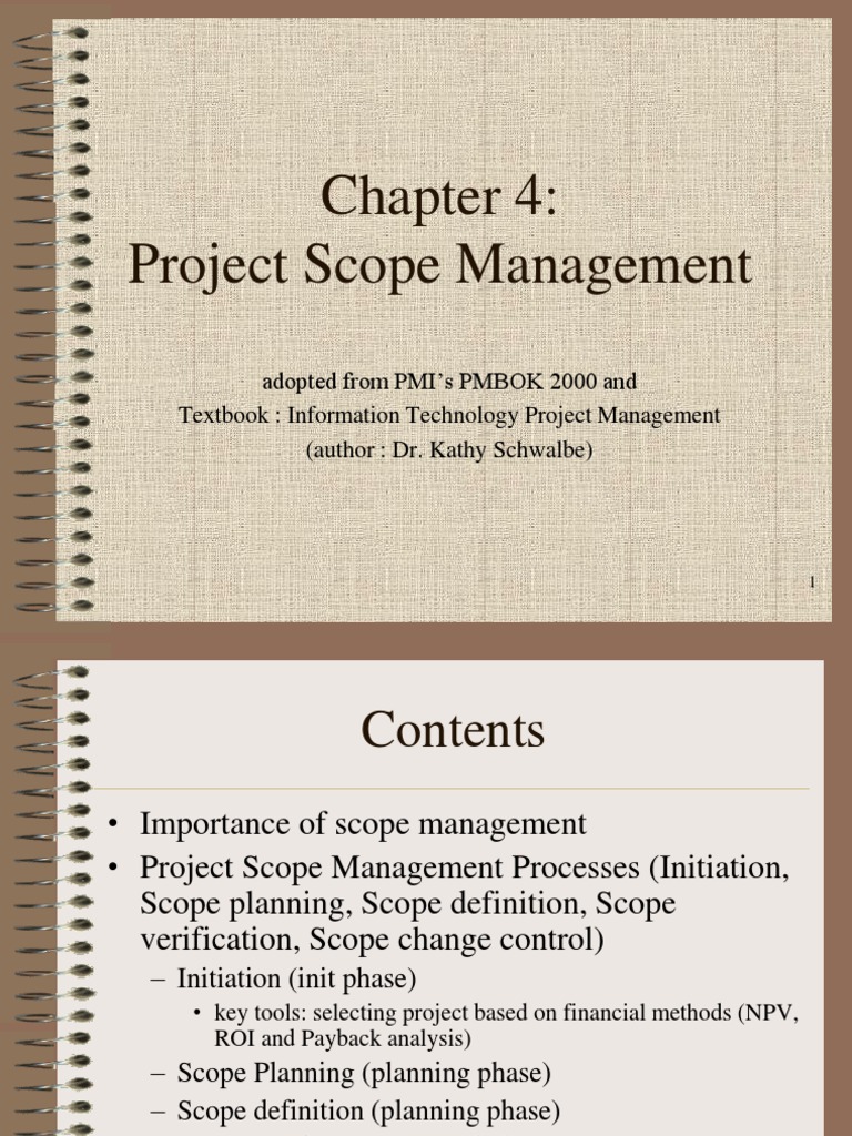 PMBOK Chapter 4 - Scope | Download Free PDF | Net Present Value ...