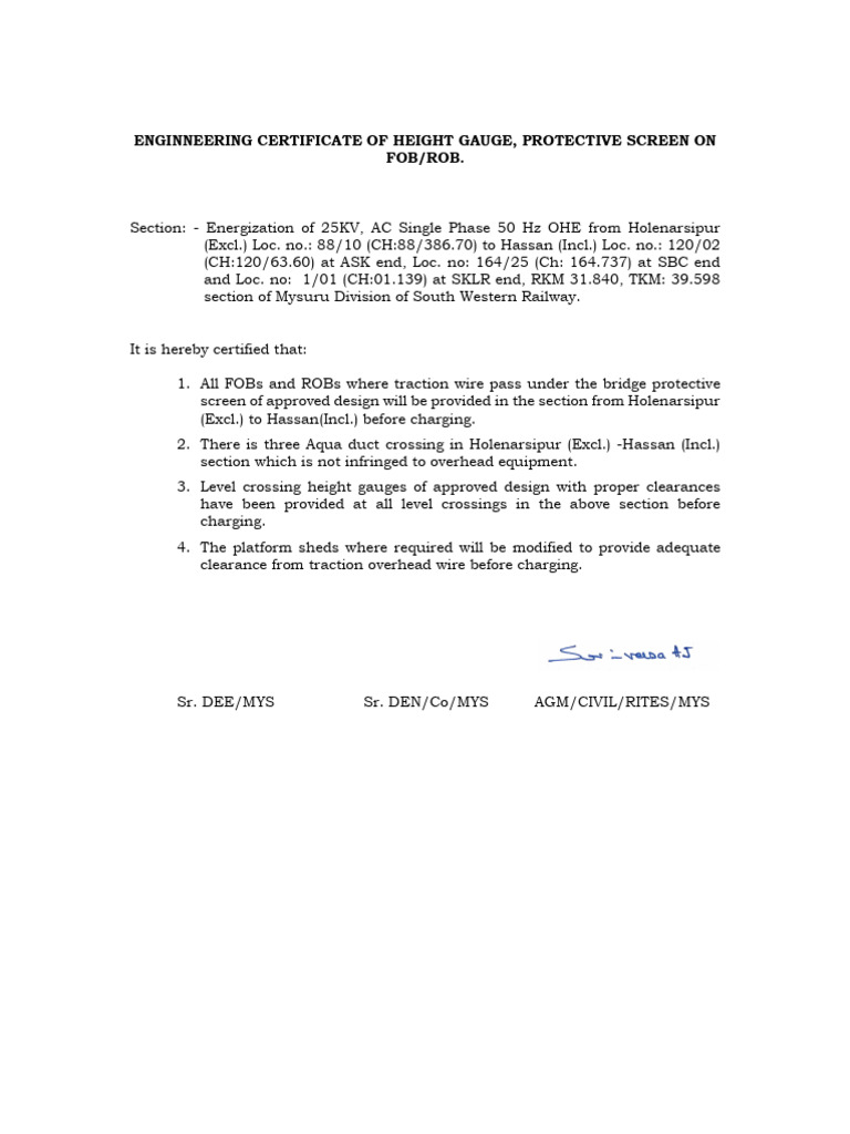 Certificate of FOB & ROB | PDF