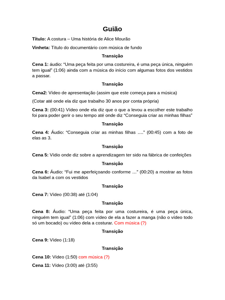 Guião Documentário | PDF