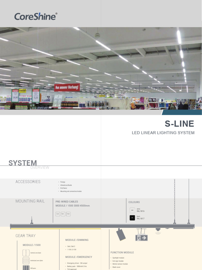 2021 - S-Line - Coreshine Linear Lighting System Specification | PDF
