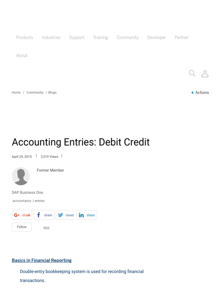 Accounting Entries - Debit Credit | PDF