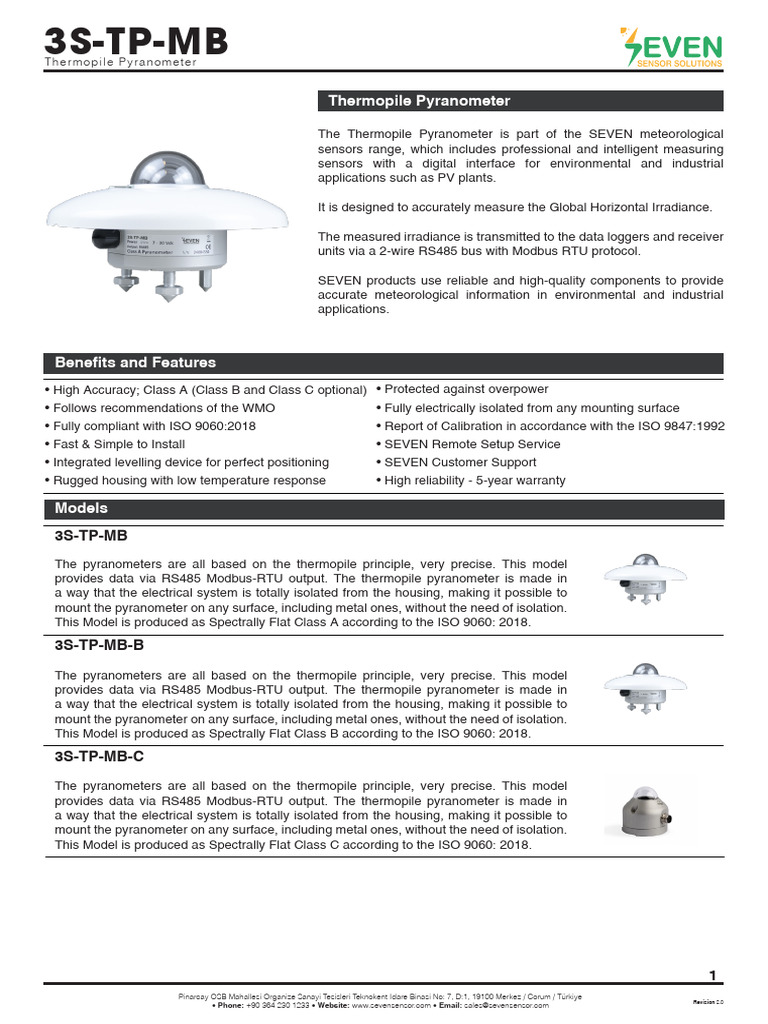 3S-Thermopile Pyranometer | PDF