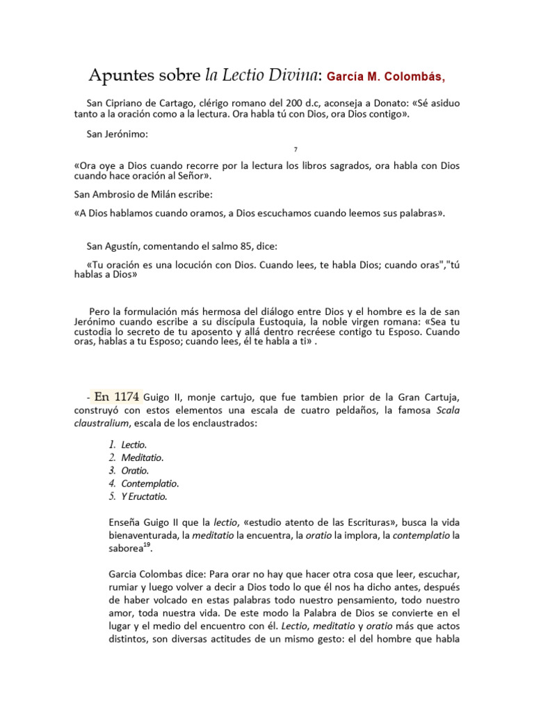 Lectio Divina Apuntes Libro | PDF