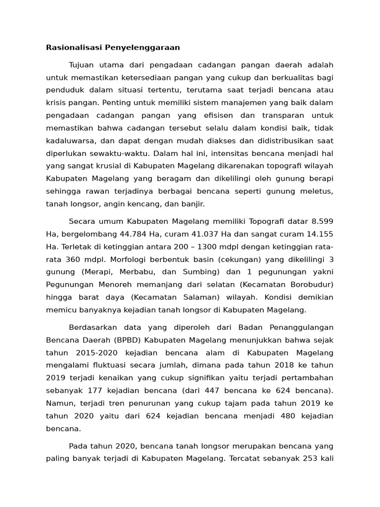 Rasionalisasi Penyelenggaraan | PDF