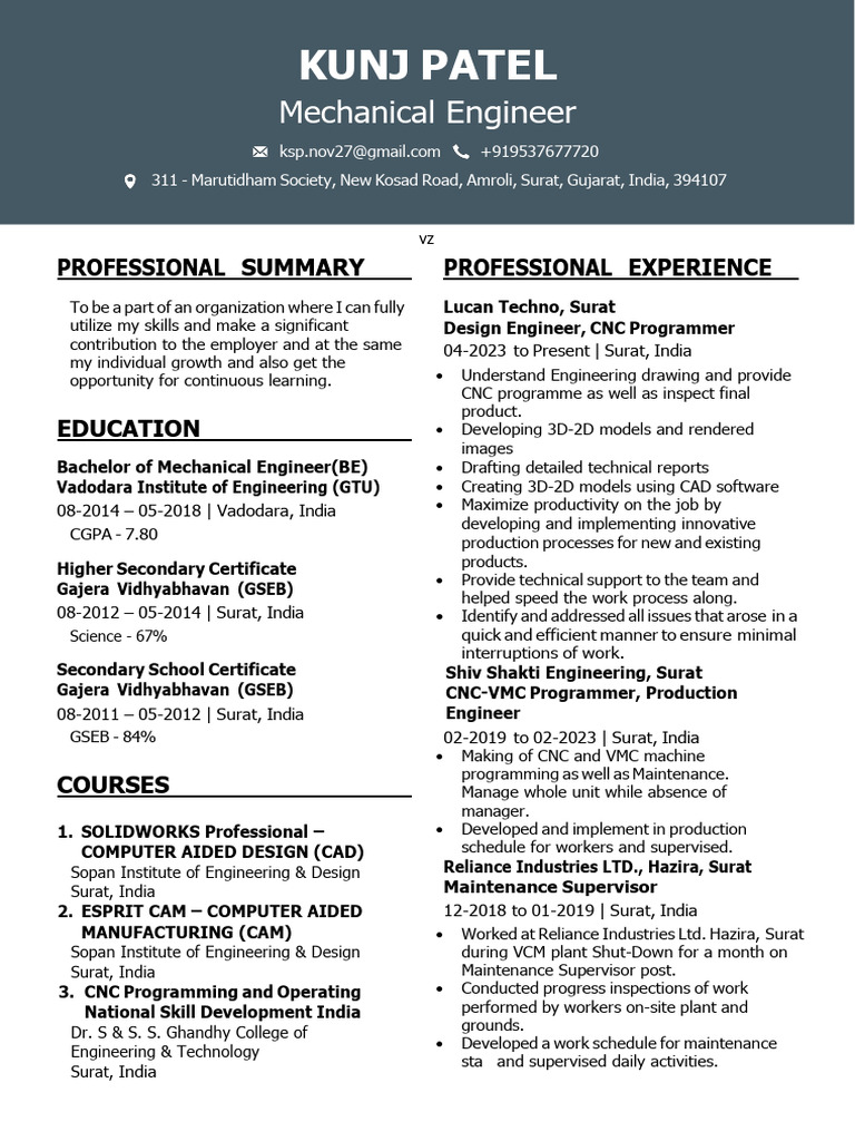 Kunj Patel Resume 4.5yoe | PDF