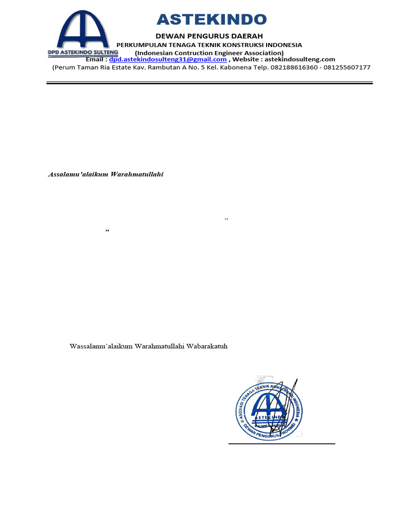 Undangan Sosialisasi Anggota Astekindo | PDF