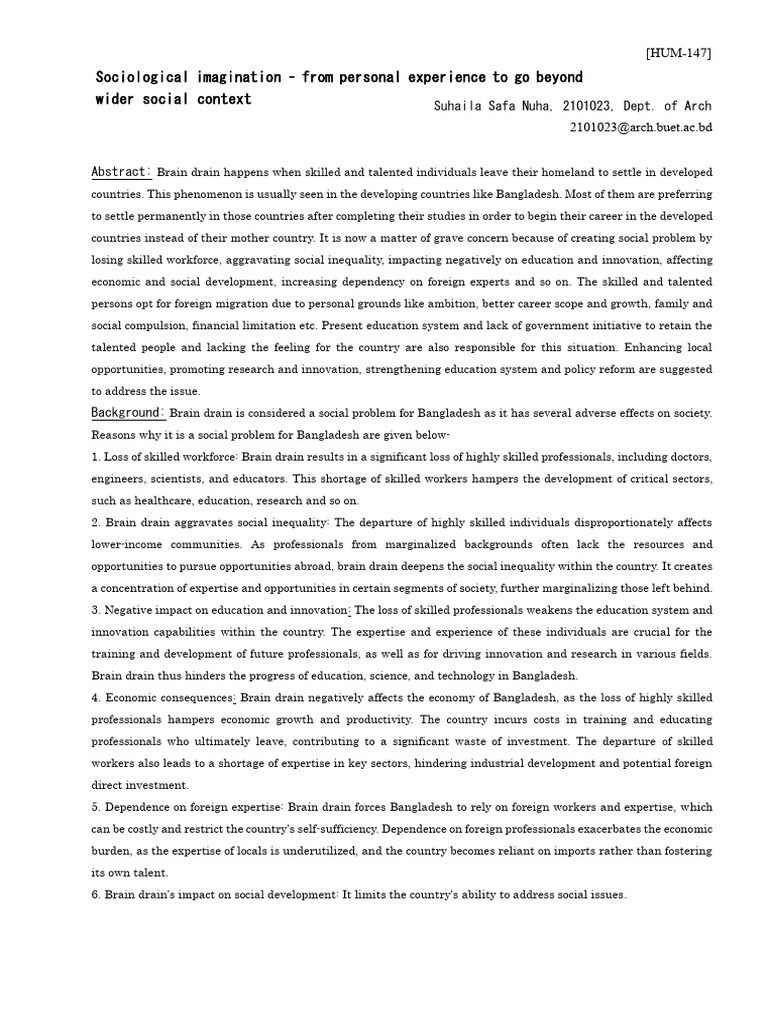 Socio Brain Drain | PDF